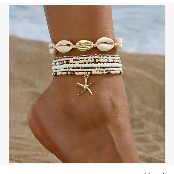Jewelry | Shell Ankle Bracelet Set For Women | Poshmark
